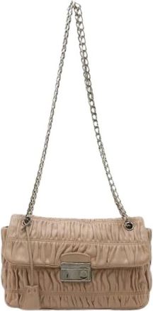 Prada Sac bandouli&egrave;re en cuir Nappa Gaufre Pre-owned - Femme - Pre-owned - Beige - Taille: ONE Size