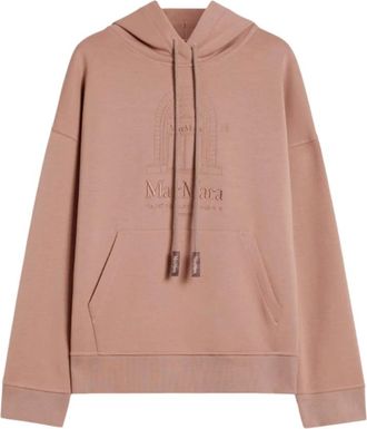 Max Mara Femme, Sweatshirts et sweats &agrave; capuche, Rose, Taille: 38 FR Oversized Logo Sweat &agrave; capuche