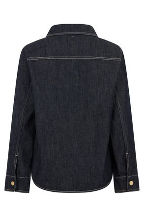 Max Mara Womens Denim Shirt Navy Blue Cotton