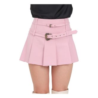 Versace Jeans Couture Femme, Jupes, Rose, Taille: 34 FR Jupe Rose Pliss&eacute;e avec Boucles Baroques