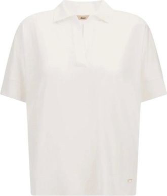 Herno Femme, Tops, Blanc, Taille: 42 FR Polo en jersey de coton et lyocell