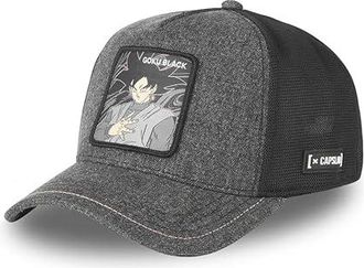 Capslab Casquette de camionneur noire Dragon Ball Goku DBS7 BLA | Design exclusif pour adultes | Visi&egrave;re incurv&eacute;e stylis&eacute;e | Ajustement Snapback personnalisab