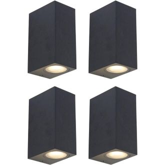 QAZQA Baleno - Applique murale - 2 lumi&egrave;re - l 65 mm - Noir - Moderne - &eacute;clairage ext&eacute;rieur - Qazqa