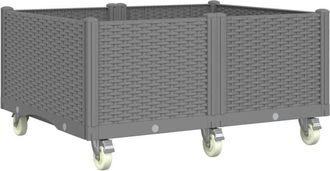 vidaXL Vidaxl - Jardinière à roulettes gris clair 100x80x54 cm pp