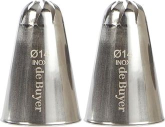 De Buyer Douille &agrave; Rose en INOX - Diam&egrave;tre 14 mm - 2129.14N (Lot de 2)