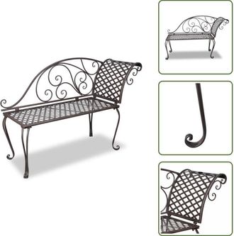 vidaXL Vidaxl - Chaise longue de jardin 128 cm Acier Antique Marron - Chaises Longues De Jardin - Banc De Jardin - Mobilier De Jardin - Chaises Longues En