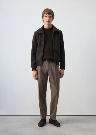 Mango Pantalon relaxed-fit pinces beige - Homme - 38 - MANGO MAN