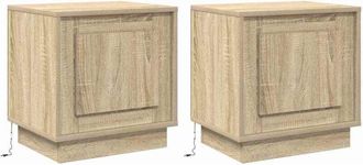 vidaXL Nachttisch 2 pcs Sonoma Eiche 44 x 34.5 x 45 cm Holzwerkstoff Vidaxl