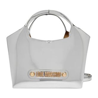 Love Moschino Femme, Sacs, Gris, Taille: ONE Size Sac &agrave; main &agrave; poign&eacute;e sup&eacute;rieure