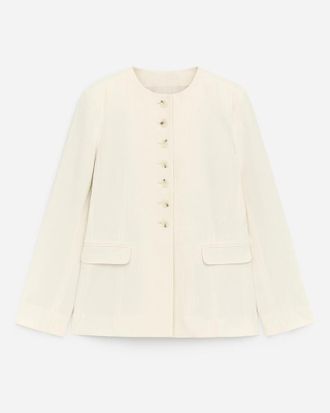 Arket Blazer Aus Leinenmischung -Wei&szlig;