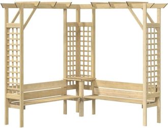 vidaXL Pergola dangle avec banc Bois de pin imprégné