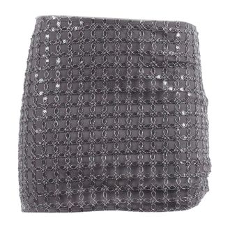 Rotate Rotate Birger Christensen, Femme, Jupes, Gris, Taille: 40 FR Beaded Mini Skirt