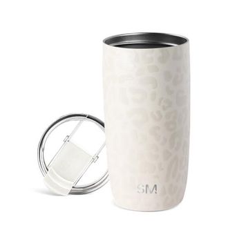 Simple Modern Thermobecher Kaffeebecher to go mit Klappdeckel | Isolierter Edelstahl-Kaffeebecher | Geschenke f&uuml;r Frauen und M&auml;nner | Voyager | 470ml | Cream Leopar
