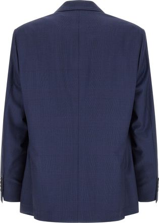 Brunello Cucinelli Prince of Wales Virgin Wool Blazer - Navy