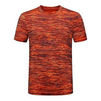 Generic T-shirt de course &agrave; manches courtes respirant pour hommes : sweat-shirt stretch t-shirt de sport &agrave; col rond t-shirts &agrave; s&eacute;chage rapide t-shirt uni surc