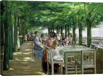 Posterlounge Terrasse vom Restaurant Jacob in Nienstedten an der Elbe Leinwandbild von Max Liebermann 30 x 20 cm Grün Wandbilder Wanddeko