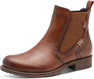 Tamaris Bottines Chelsea pour femme 1-25821-45 - En cuir cognac - Taille 41 EU, Cuir de cognac., 41 EU