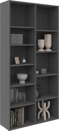 Boxxx Regal, Anthrazit, Holzwerkstoff, 9 Fächer, 80x160x26 cm, stehend, Wohnzimmer, Regale, Bücherregale