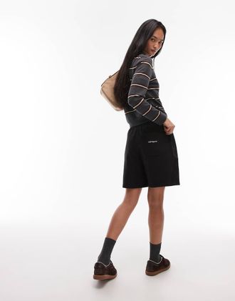 Carhartt Work in Progress Brenta - Shorts aus Sweatshirt-Stoff in Schwarz