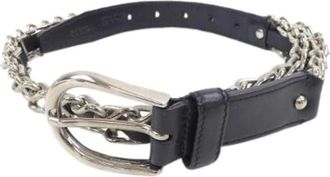 Miu Miu unisex, Pre-owned, Gris, Taille: ONE Size Ceinture en cuir Pre-owned