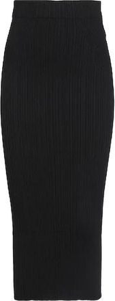 Isabel Benenato Black Stretch Midi Skirt Size S