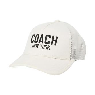 Coach Bestickte Logo Trucker Hat Cap - - Accessories - Damen - Wei&szlig; - M/L