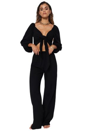 Trendyol Trendyol Damen Zweiteiliges Set-Schwarz-Regular Hemd, 62