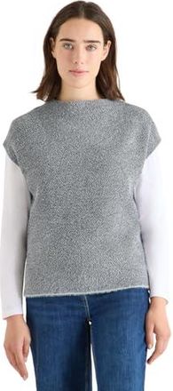 Cecil 3017224 Pull en Fil à Plumes Bicolore, Noir, XXL Femme