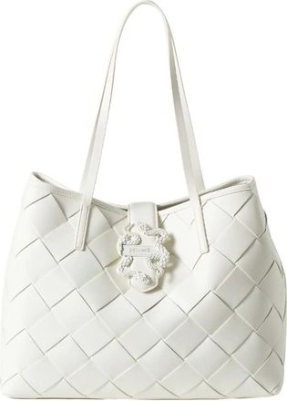 Just Cavalli Femme, Sacs, Blanc, Taille: ONE Size Shopping bag intrecciata logo