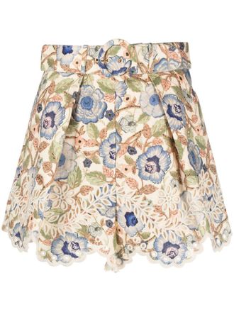Zimmermann short Junie &agrave; fleurs imprim&eacute;es - Tons neutres