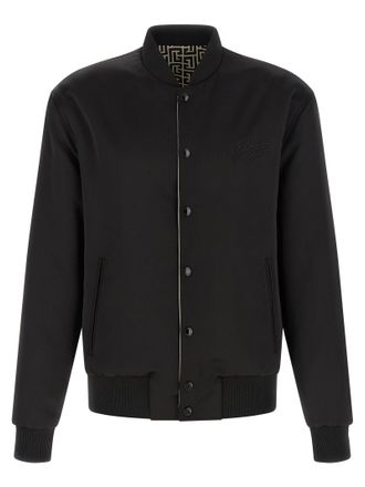 Balmain Mens Black Polyamide Bomber Clothing