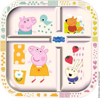 Koziol EASY EATER PEPPA PIG Esslernteller mit Würfel | ab 6 Monate | spielerisch Essenlernen | mit Fachunterteilung, bruchfest, lebensmittelecht, spülmaschin