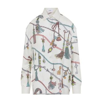 Versace Seidenhemd - - Blouses & Shirts - Damen - Wei&szlig; - M