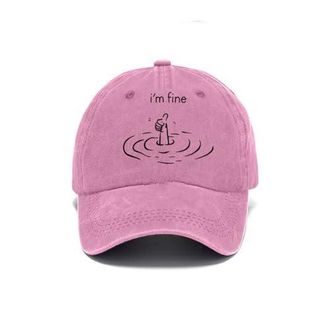 Generic Im Fine Ball Cap Its Fine Im Fine Everythings Fine Hat Funny Graphic Women Men Unisex Hat Medium, rose, M