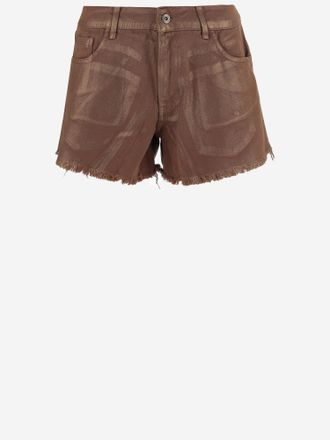 DON'T @ ME Womens Cotton Shorts With Fringed Hem - Brown