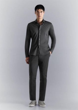 Mango Chemise slim-fit coton comfort stretch non-iron gris anthracite - Homme - XXL - MANGO MAN