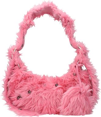 Balenciaga Sacs Bandouli&egrave;re Le Cagole Femme Eco Fourrure Rose