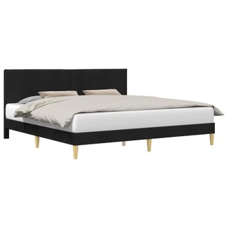 vidaXL Struttura Del Letto Con Testiera Nero 200 X 200 Cm Tessuto Vidaxl