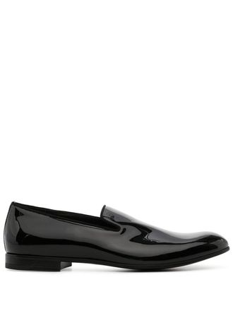 Giorgio Armani mocassins &agrave; fini brillant - Noir