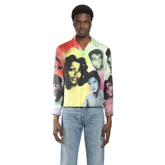 Versace Printed Silk Twill Slim Shirt