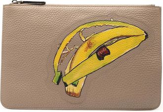 Fendi Clutches - Sue Tilley Leather Banana Zip Clutch - Gr. unisize - in Braun - für Damen