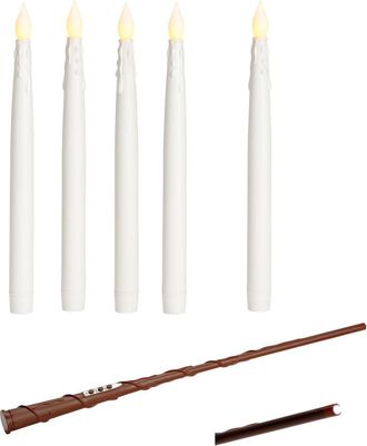 Matches 21 Schwebende LED Stabkerzen 5er Set aus Echtwachs Zauberstab & Batterie - Zauberhafte Kerzen zum Aufhängen mit Draht warmweiß Ø 2 x 28 cm - Elektrische 