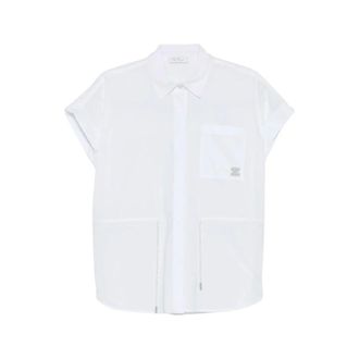 PANICALE Panicale, Femme, Blouses et Chemises, Blanc, Taille: 40 FR Chemise &agrave; Poches et Cordon de Serrage