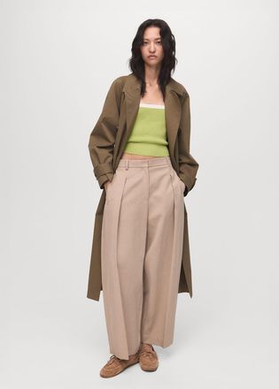 Mango Top maille dos croisé vert pastel - Femme - XS - MANGO