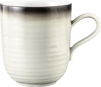 SELTMANN WEIDEN Terra Kaffeebecher, 400 ml, Henkelbecher mit spiralförmigem Relief, Spülmaschinen- und mikrowellenfest, Porzellan, Corso