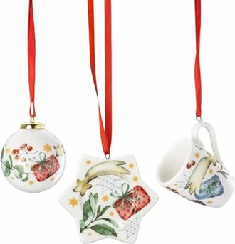 Hutschenreuther Weihnachten Sammelserie Weihnachtslieder 2025 Alle Jahre Wieder Mini-Set 3-teilig Becher (Mini-Sternteller, Henkelbecher, Porzeallankugel)