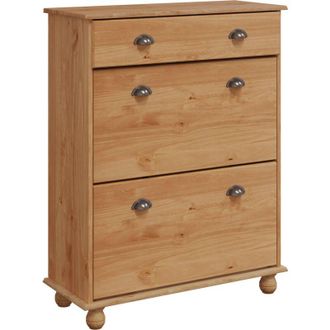 vidaXL Vidaxl - Schuhschrank mit T&uuml;r Braun 85 x 35 x 108 cm Massivholz Kiefer