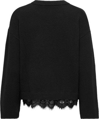 Only Strickpullover ONLALIVIA LS LACE O-NECK CS KNT Materialmix, regular fit