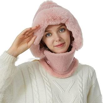 Generic Chapeau chaud tricot&eacute; pour femme - Chapeau tendance et polyvalent - Chapeau dhiver pour homme, rose, Taille unique