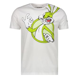 Iceberg Homme, Tops, Blanc, Taille: L Printed Cotton T-shirt